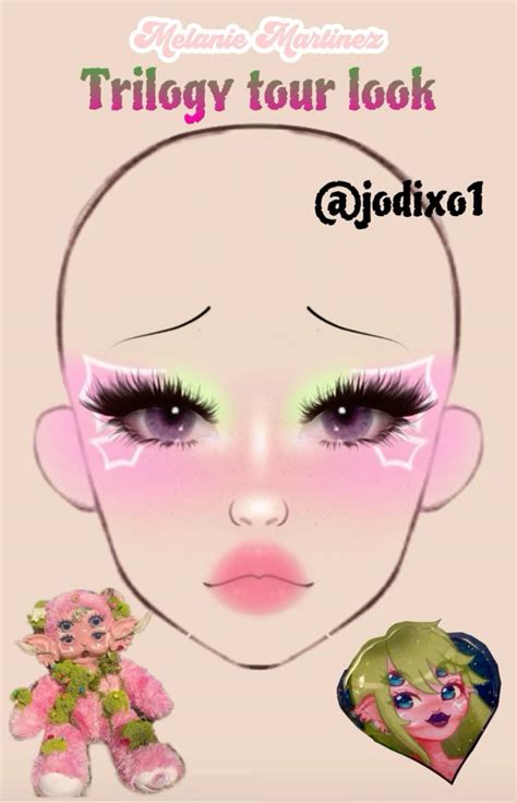 Melanie Martinez Trilogy Tour Look Inspo Melanie Martinez Makeup Face Chart Melanie Martinez