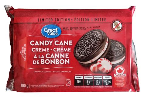 Great Value Candy Cane Creme Sandwich Cookies 300g105 Oz