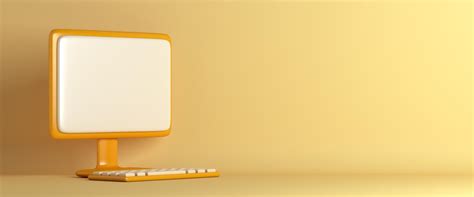 Premium Photo Yellow 3d Computer Monitor Keyboard Cartoon Style