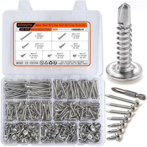 Athyuth 8 Self Tapping Screws Assortment Kit 410 Stainless Steel
