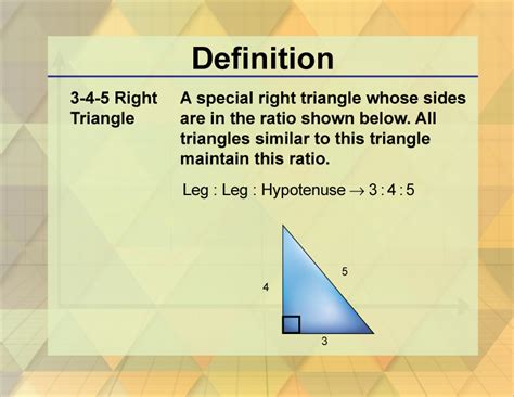 Definition Triangle Concepts 3 4 5 Right Triangle Media4math