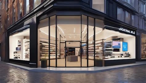 Premium Photo A Sleek And Modern Storefront For A Technology Retail Store