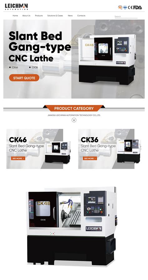 CK46 Cnc Lathe Slant Bed Gang Type Cnc Lathe For Bike Parts Cnc Automatic Metal Working Turning