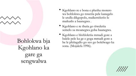 Sehlopha Sa Balobedu Kgohlano Ya A Tla A Hwa Letswalo Pptx