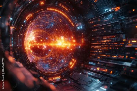 Physics Equations Traverse A Bold Led Backdrop Of Deep Space Representing The Complex Theories