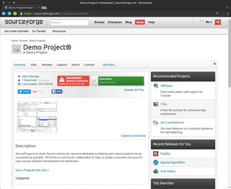 Sourceforge Now Scans All Projects For Malware And Displays Warnings On