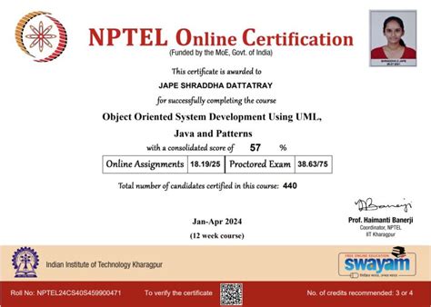 Completed Nptel Course On Object Oriented Development Shraddha Jape Posted On The Topic Linkedin