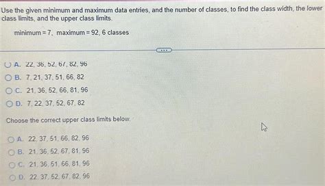 [answered] use the given minimum and maximum data entries and the kunduz