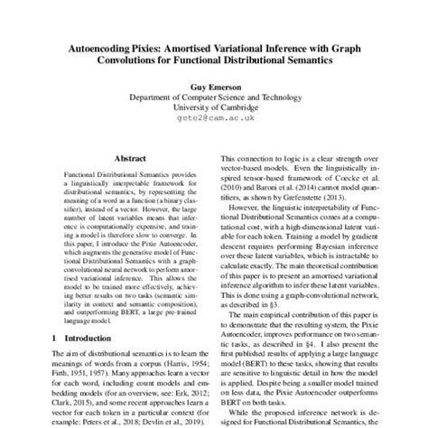 Autoencoding Pixies Amortised Variational Inference With Graph