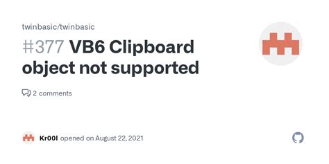 Vb6 Clipboard Object Not Supported · Issue 377 · Twinbasictwinbasic
