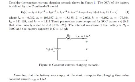 Consider The Constant Current Charging Scenario Shown