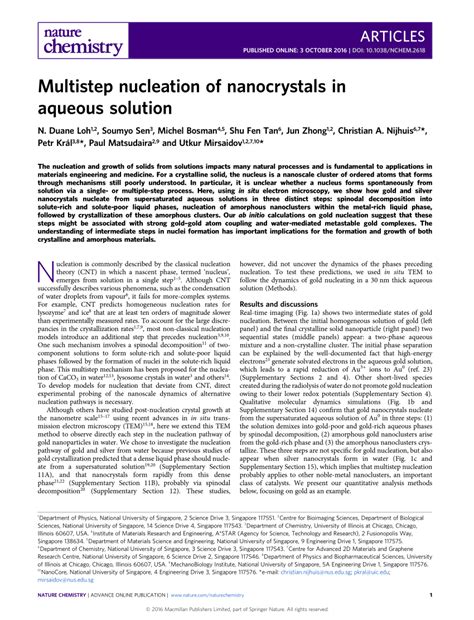 Pdf Multi Step Nucleation Of Nanocrystals In Aqueous Solution