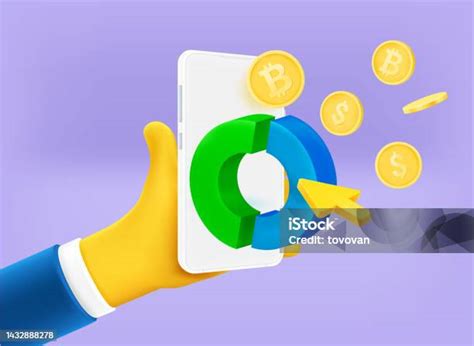 현대 스마트 폰과 광산 비트 코인을 들고 사업가 3d 벡터 일러스트레이션 차트에 대한 스톡 벡터 아트 및 기타 이미지 차트 3차원 형태 가격 Istock