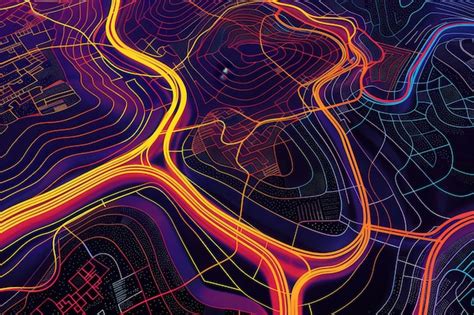Colorful Abstract Lines Overlay A Map Illustrating Dynamic Routes And Connectivity Crucial For