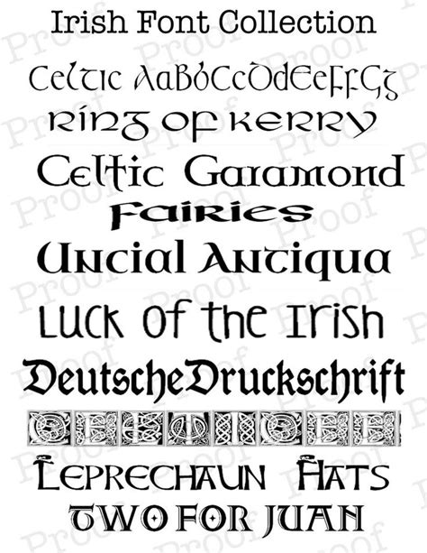 Irish Fonts Collection Great For Use With Cricut Silhouette Etsy