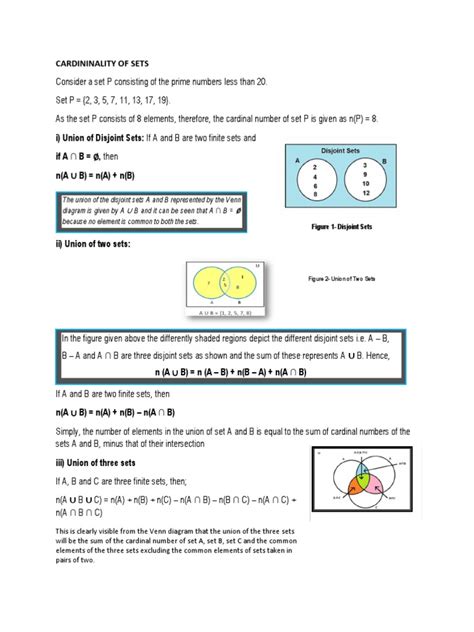 Handout On Cardinality Pdf Set Mathematics Mathematical Concepts