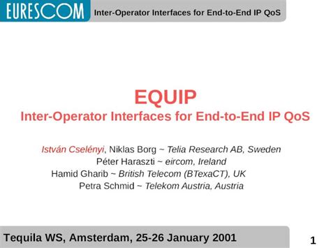 Ppt Equip Inter Operator Interfaces For End To End Ip Qos Dokumentips
