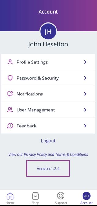 how do i find my current app version sparklight support