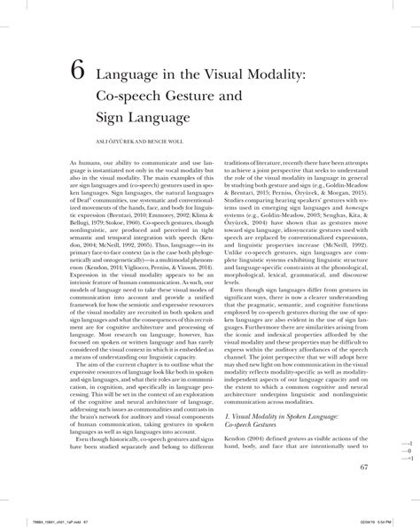 Pdf 6 Language In The Visual Modality Co­ Speech Gesture And Sign