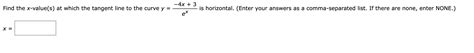 Solved Find The X Values At Which The Tangent Line To The
