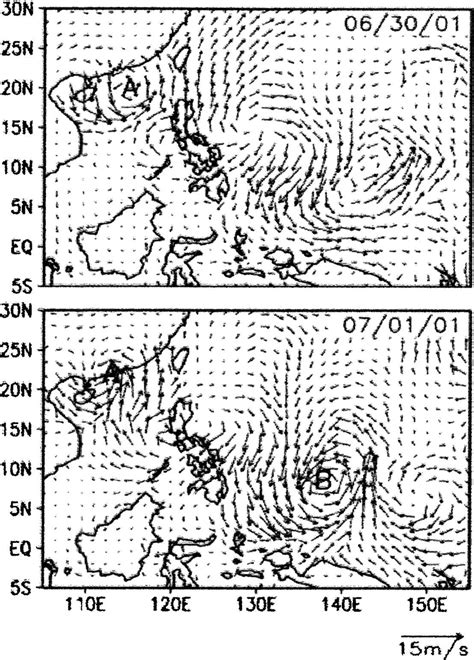 Time Sequences Of Synoptic Scale Surface Wind Patterns Associated With