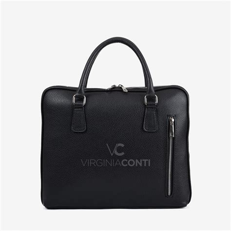 Шкіряна Сумка для ноутбука Virginia Conti блакитна артикул 03178