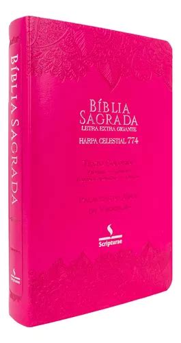 Bíblia Sagrada Arc Textos Coloridos Letra Extra Gigante Capa Pink