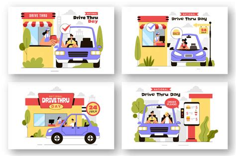 10 National Drive Thru Day Illustration Masterbundles