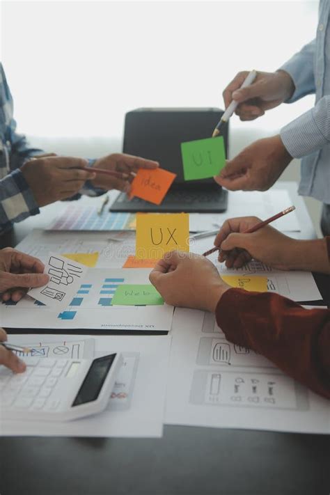 Close Up Ux Developer And Ui Designer Use Augmented Reality