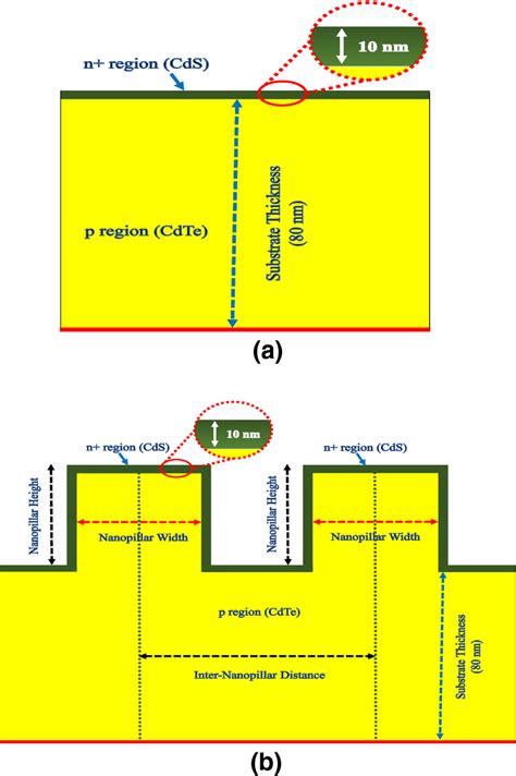 Two Dimensional Cross Sections Of The A Planar N Cds P Cdte Solar Cell