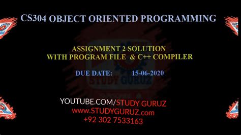 Cs304 Object Oriented Programming Assignment 2 15 06 2020solution With