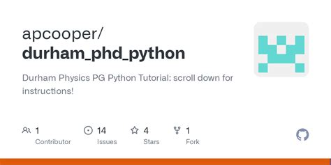 Github Apcooperdurhamphdpython Durham Physics Pg Python Tutorial Scroll Down For