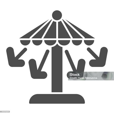 회전 목마 솔리드 아이콘 놀이 공원 개념 흰색 배경에 좌석 사인놀이 타기 모바일 컨셉과 웹 디자인을위한 글리프 스타일의 어트랙션 회전 목마 아이콘 벡터 그래픽 검은색에 대한