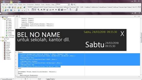 Tutorial Delphi 7 Menampilkan Waktu Hari Tanggal Jam Belajar