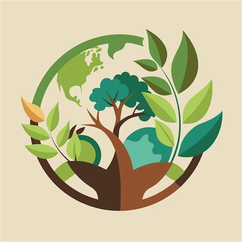 Tree Of Life Symbol With Earth And Leaves Premium Ai Generated Vector