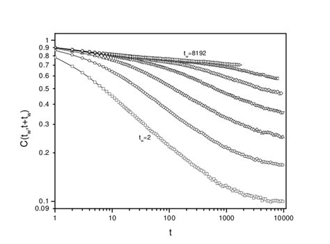 Two Time Auto Correlation Functions Ctw T Tw Vs T For The Sk