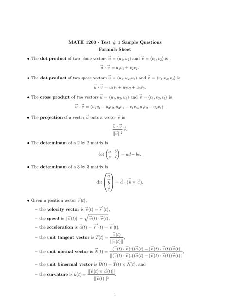 Sample Questions Exam 1 Calculus Ii Math 1260 Docsity