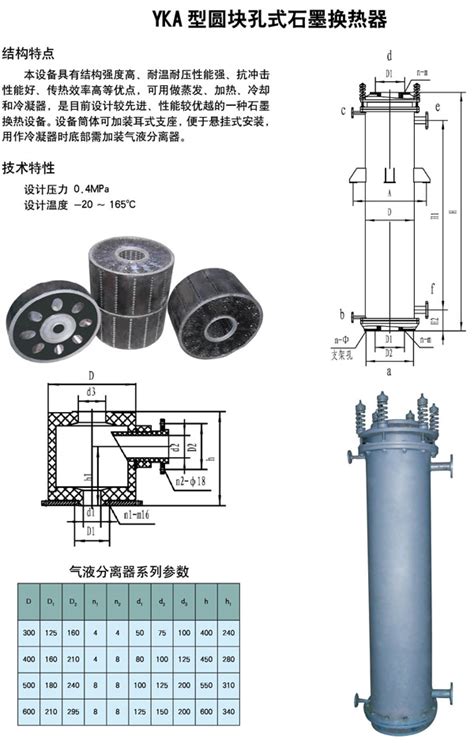 Yka型圆块孔式石墨换热器