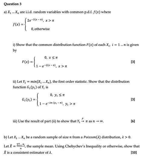 Solved Question 3 A X1 Xn Are I I D Random Variables