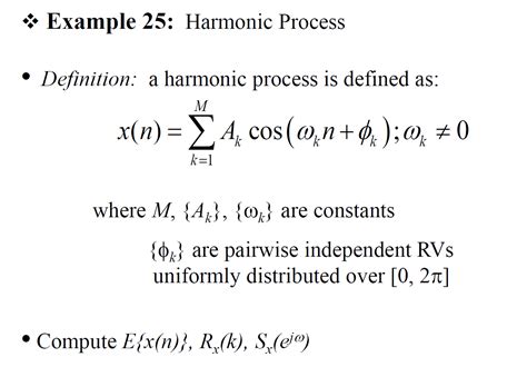 Solved Example 25 Harmonic Process Definition A