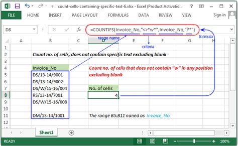 Excel Count Count Number Of Cells Containing Specific Text W Resource