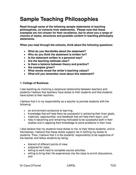 16 Sample Teaching Philosophies Sample Teaching Philosophies Read