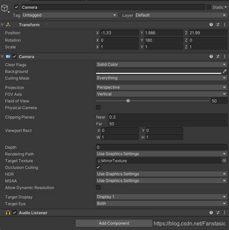 Untiyshader 镜子效果rendertexture镜子 Csdn博客