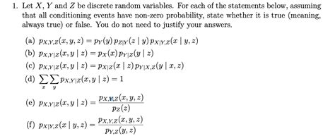 Solved Let X Y And Z Be Discrete Random Variables For Chegg Com