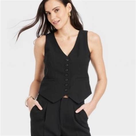 A New Day Jackets And Coats A New Day Womens Black Tailored Suit Vest