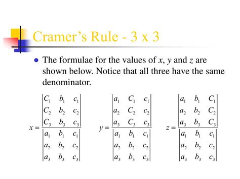 PPT 3 3 Cramers Rule PowerPoint Presentation Free Download ID 5781420