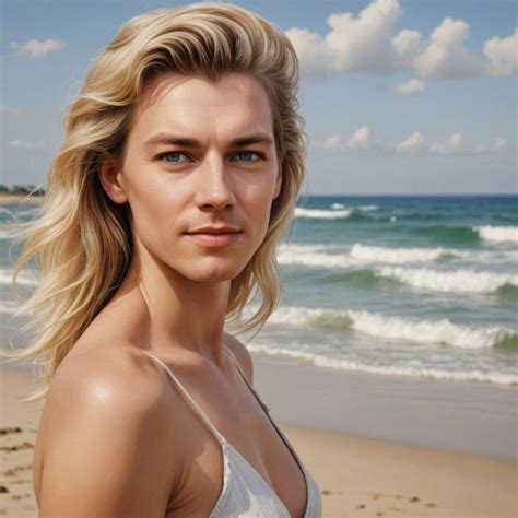 Convert Photo To Realistic Color Blonde Girl At Beach Style Free