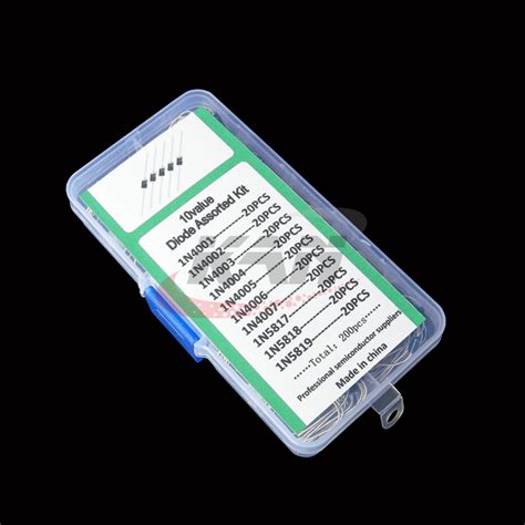 200pcs 10 Values Rectifier Diode Assorted Kit 1n4001 1n4002 1n4003 1n4004 1n4005 1n4006 1n4007