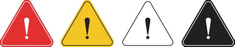 Triangle Caution And Warning Icon Set Design Vector Art At