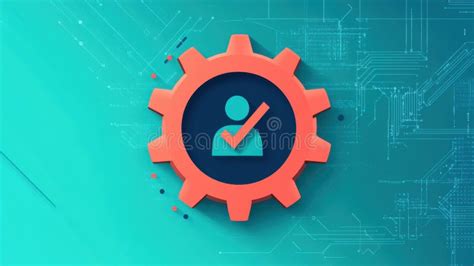 User Verification Icon A Graphic Showing A Person Inside A Gear With A Checkmark Representing